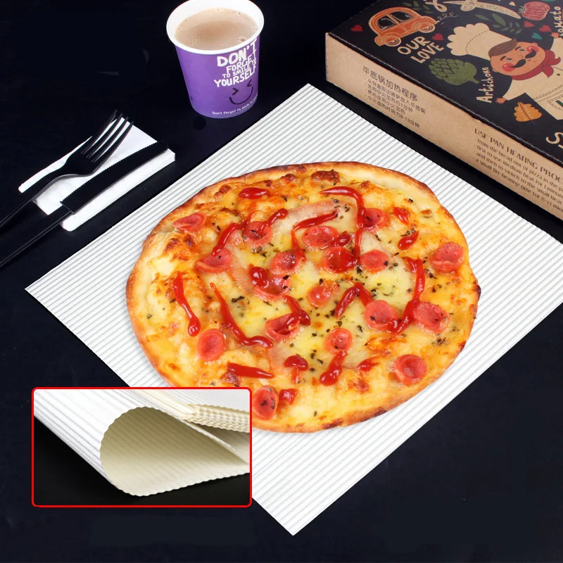 Disposable Pizza Base Paper White Corrugated Anti oil Pizza Square ...