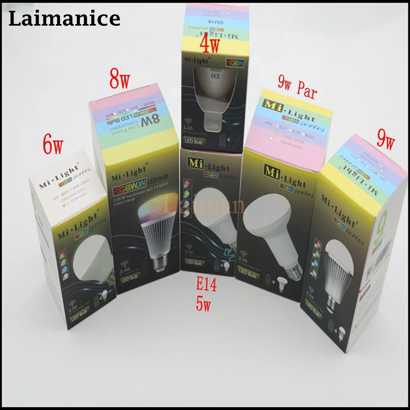Original Mi Light Dimmable 110V 220V CW/WW RGBW RGBWW RGB CCT E27 E14 ...