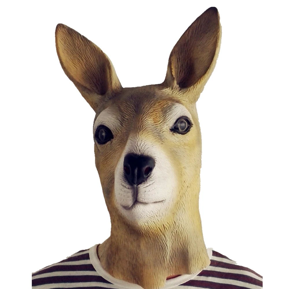 Halloween Party Kangaroo Cosplay Masks Animal Latex Mask Masquerade ...