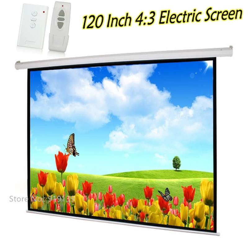 Automatic Pull Down Beamer Projector Screens Canvas Fabric 120 Inch 3d ...