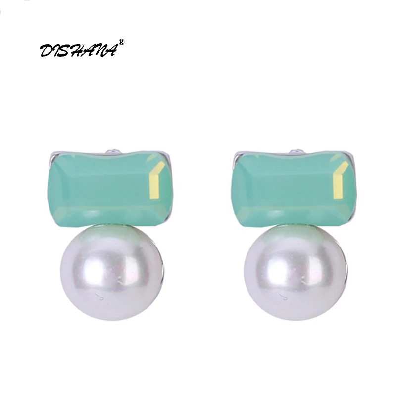 Pendientes de perlas clásicas para mujer, aretes de 4 colores, color ...