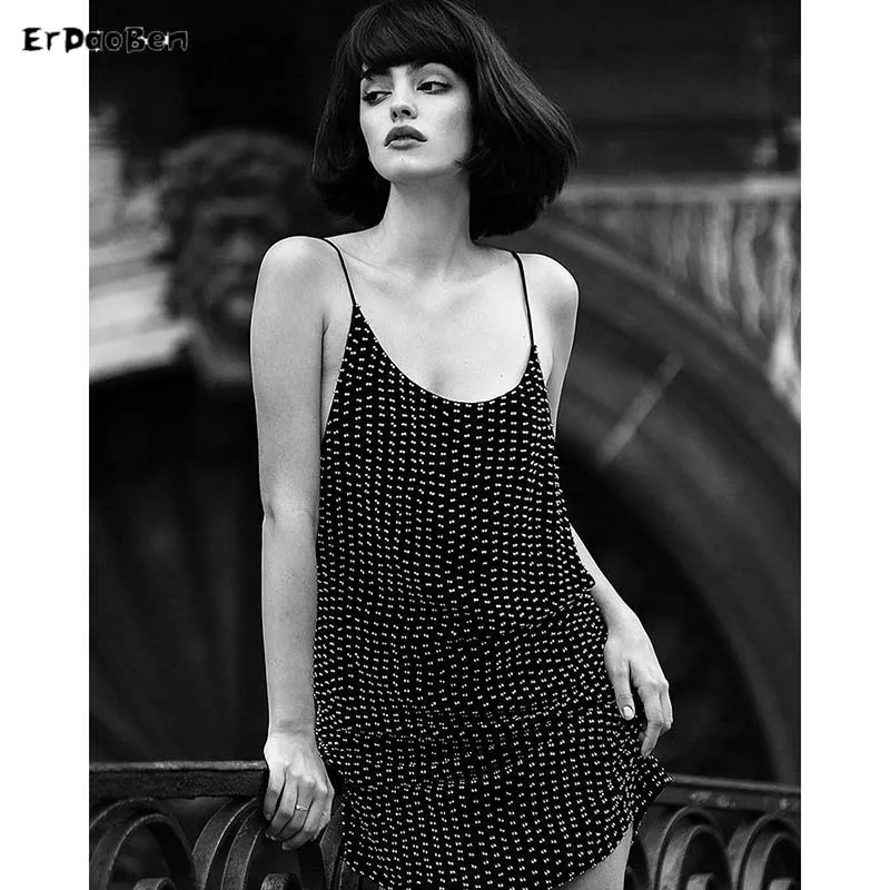 ERDAOBEN Sexy Bow Backless Polka Dots Mesh Summer strapless trap Dress ...