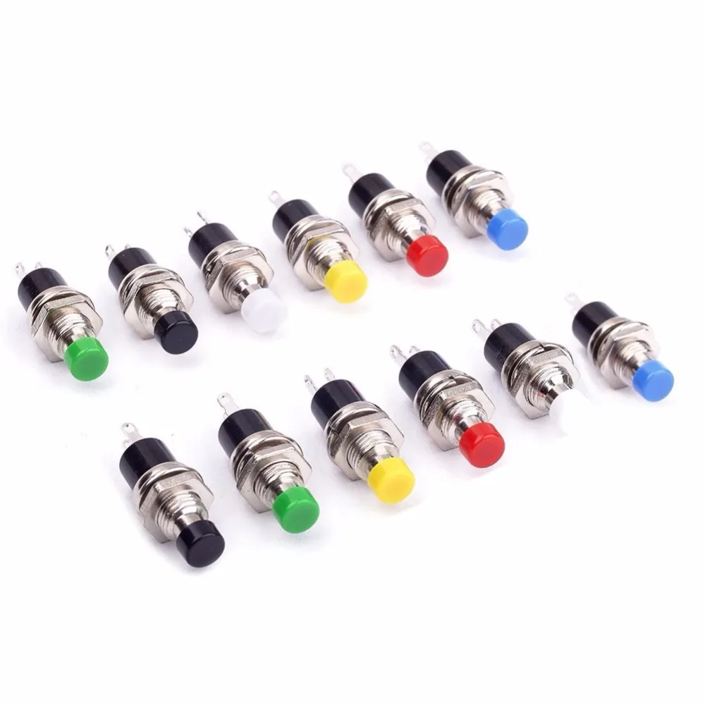 12pcs 1a 250v Ac 2 Pins Spst Momentary Mini Push Button Switch Normal ...
