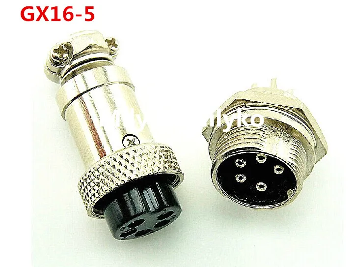 10pair Male & Female Diameter 16mm Wire Panel Connector Gx16 5p Gx16-5 ...