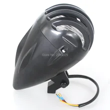 Metal Motorbike Custom Retro Invader Torpedo Finned Bullet Headlight ...