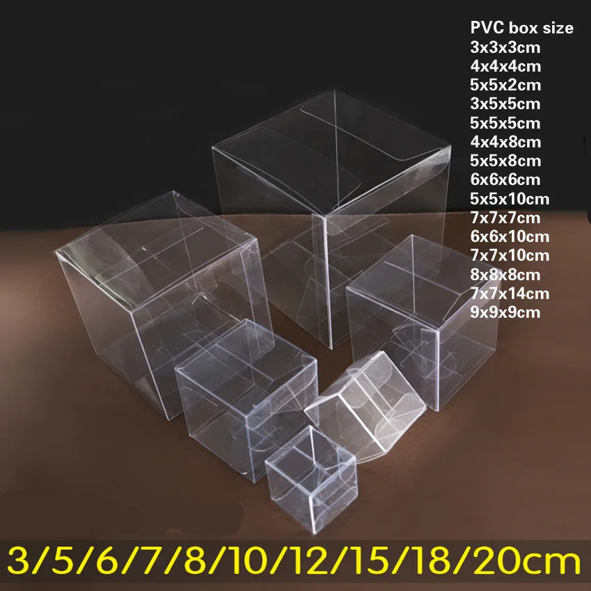 50pcs In/ 3x3x3cm/4x4x4cm/5x5x5cm/6x6x6cm/7/8x8x8cm/9x9x9cm Transparant ...