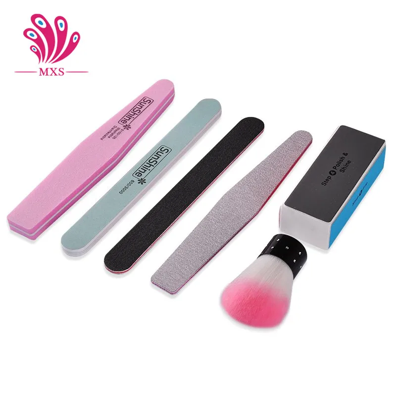 6 Pcs/set Nail Art Buffer File Block Pedicure Manicure Buffing Sanding ...