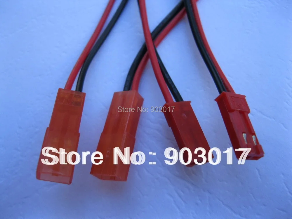 30 Pairs Red Color Jst 2 Pin Male & Female Connector Plug With 22awg ...