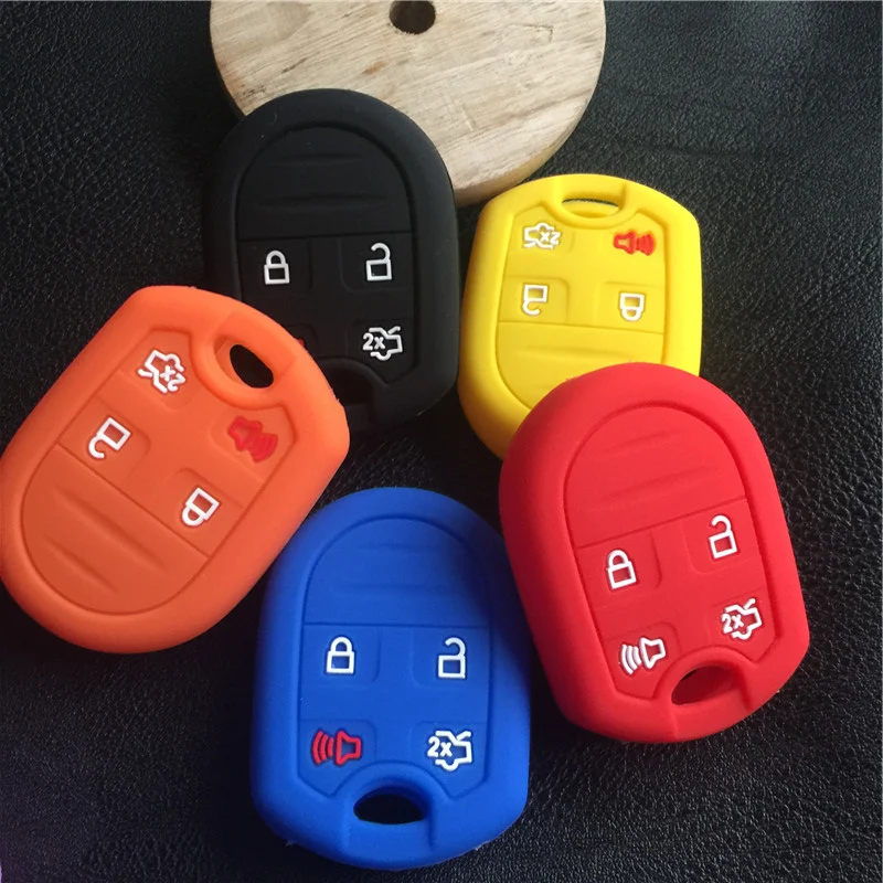 Silicone car key cover case set protection bag for ford Mustang ...