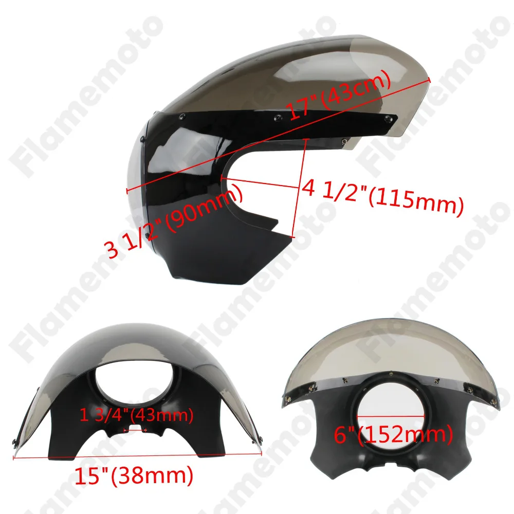 Headlight Fairing Windshield Vintage Drag Racing Viper Cafe Racer ...