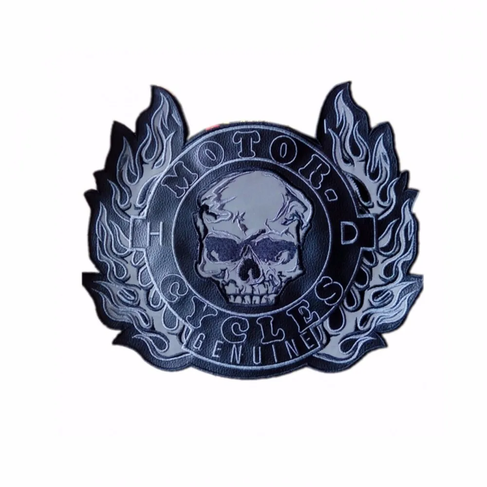 Top Fashion Skull Patches Motorcycle Embroidered Iron on Patches for ...