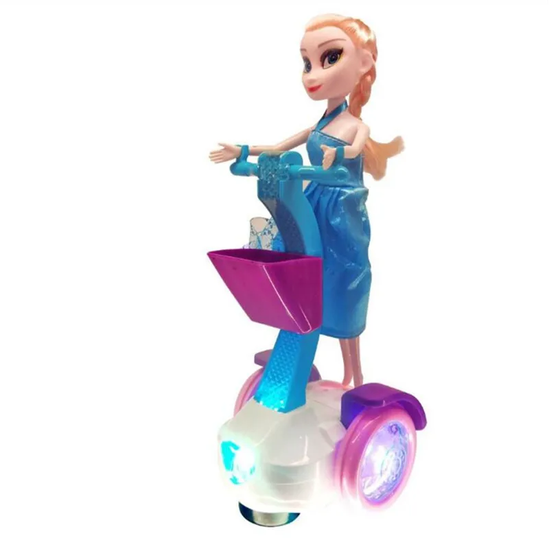 New Disney frozen Anna Elsa Dolls Mini Elsa Doll Balancing car Music ...