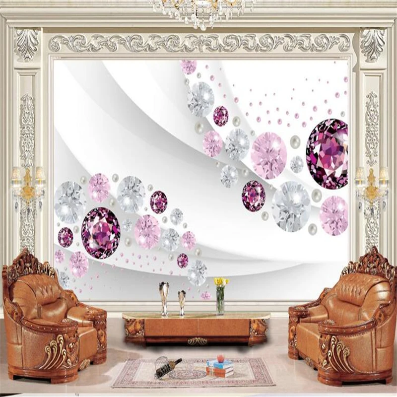 Beibehang Custom Photo Wall Paper Fashion Simple Jewelry Diamond Sofa ...