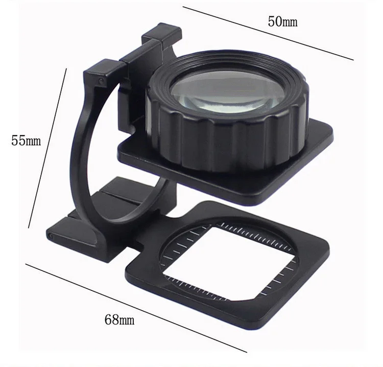 15X Fold Scale Fabric Frame Magnifier Magnifing Loupe Double glass lens ...