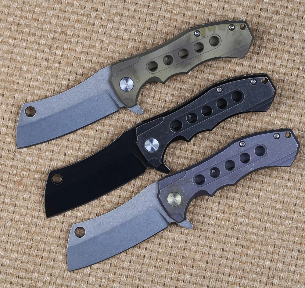 IKIV Butcher Folding Pocket Knives S35VN Blade Titanium Handle Tactical ...