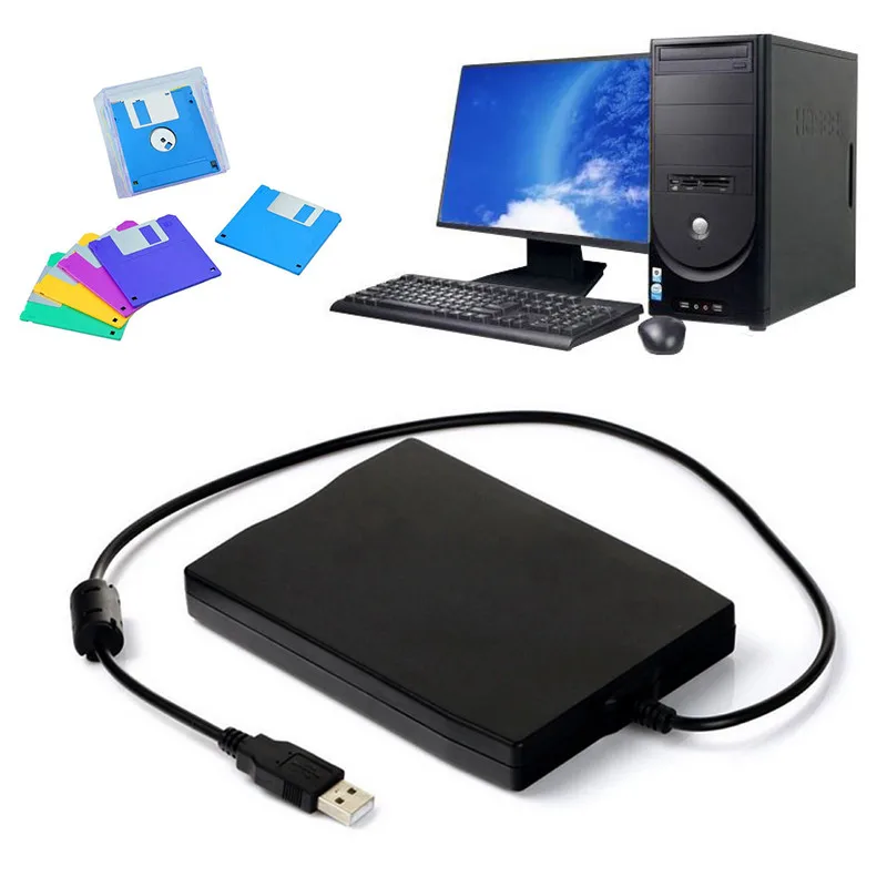 Centechia 1.44Mb 3.5" USB External Portable Floppy Disk Drive Diskette ...