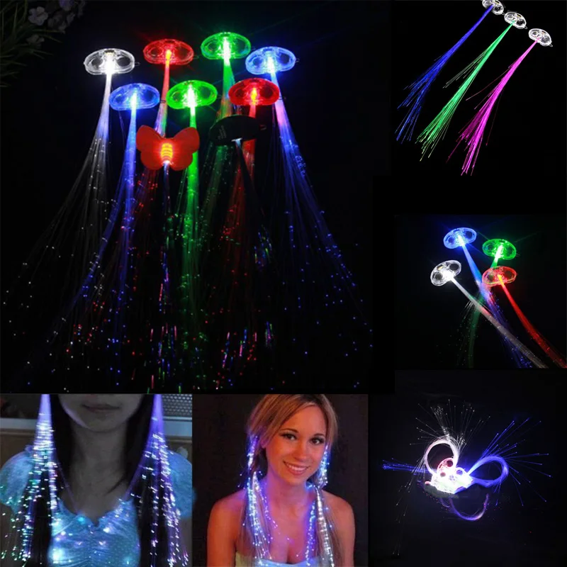 10pcs Colorful Led Braid Hair Halloween Christmas Party Decorations ...