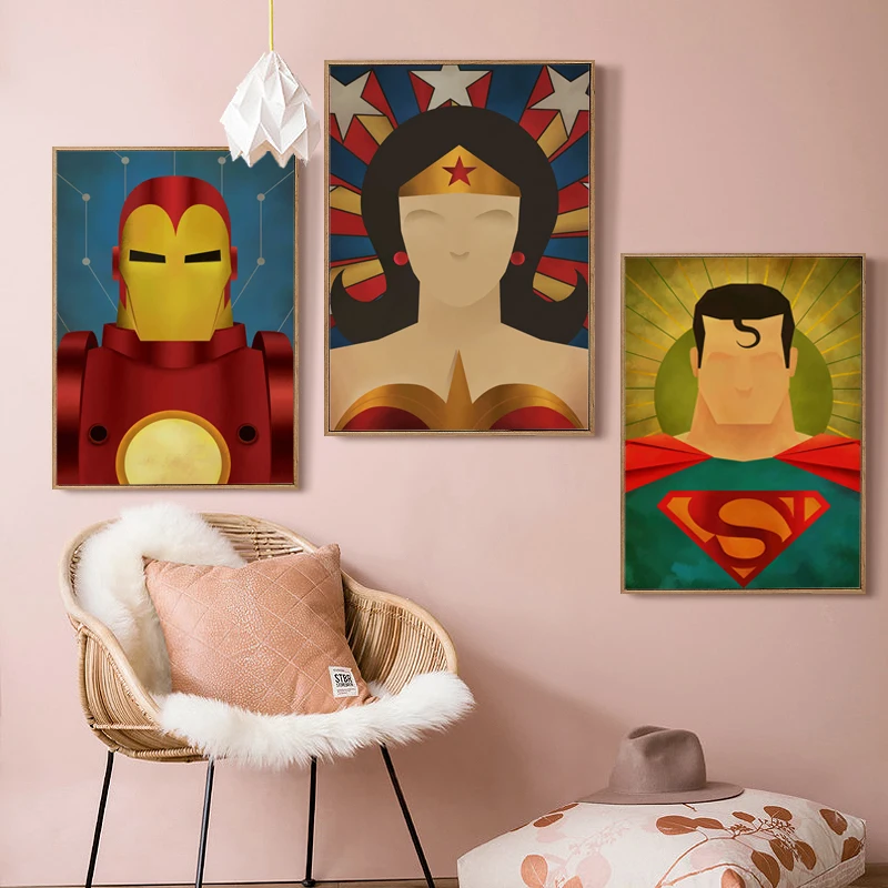Superhero Avenger Flash Cartoon Marvel Comics Canvas Paintings Art ...