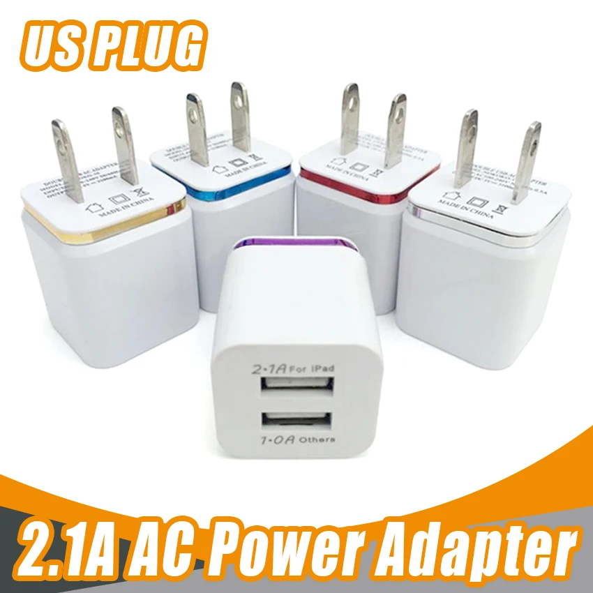 New High Quality 2a Color Edge 2 Dual Usb Travel Home Wall Charger For ...