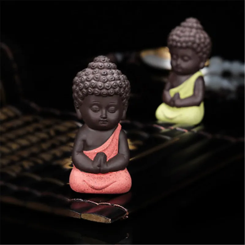 XMini-Purple-Clay-Tea-Pet-Little-Monk-Decorative-Buddhas-Figures-Tea ...