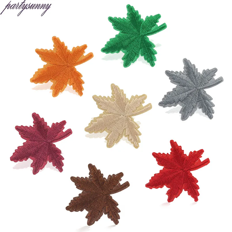 PF 10pcs/lot Multicolor Maple Leaf Patch DIY Embroidery Patches for ...