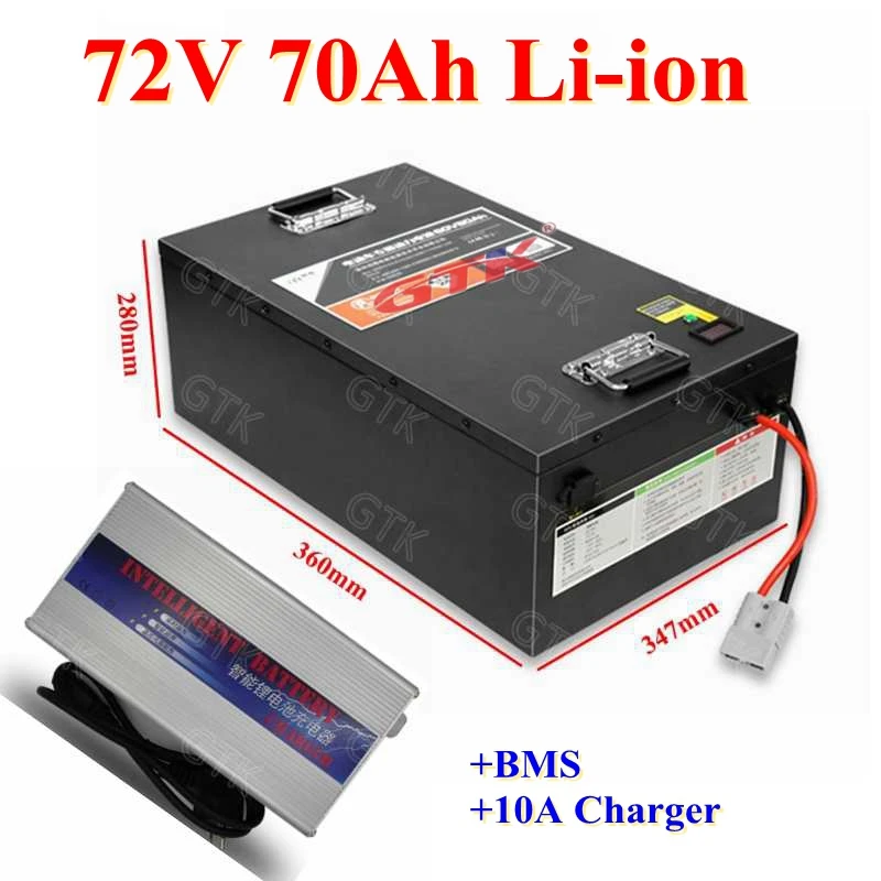 High Capacity 72v 70ah Lithium Ion Li-ion Battery Pack Bms 20s For 72v ...