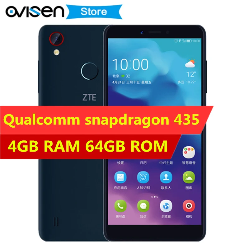 ZTE Blade A4 Smart phone snapdragon 454 Octa Core 4GB RAM 64GB 5.45 ...