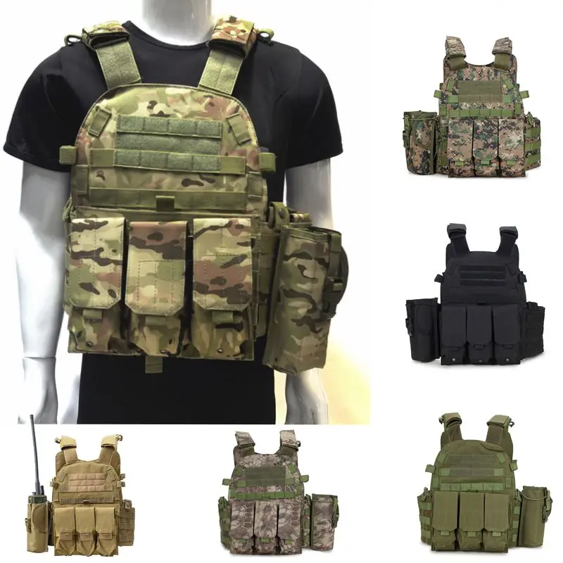 Military Camouflage Army Airsoft Molle Vest Tactical Combat Hunting ...