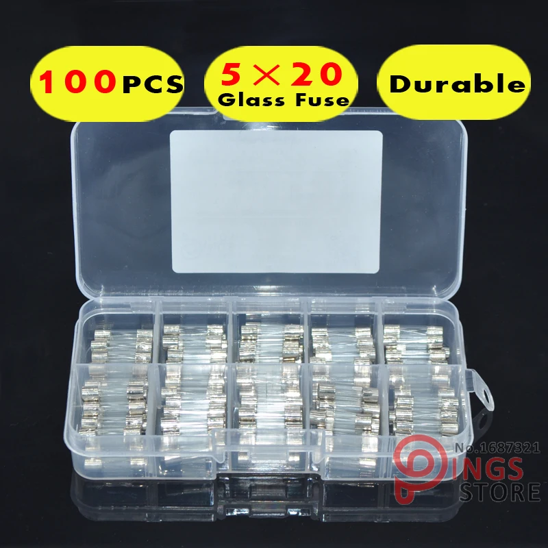 Fuse 5x20mm 75pcs 6mm X 25mm 250V Fast Blow Ceramic Fuse Assortment Kit ...