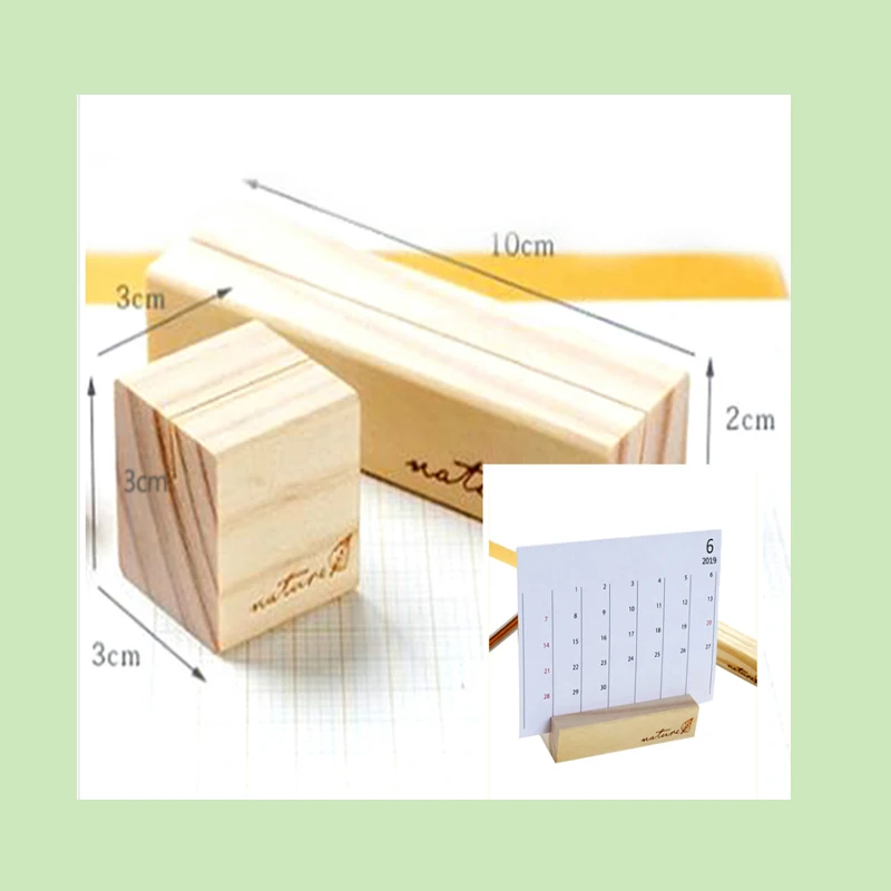 Natural Wood Photo Holder Clamps Desktop Message Card Stand Memo Clips ...