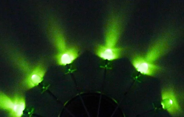 100pcs/lot 3mm Led White To Green Led Short Legs Tube Light-emitting ...