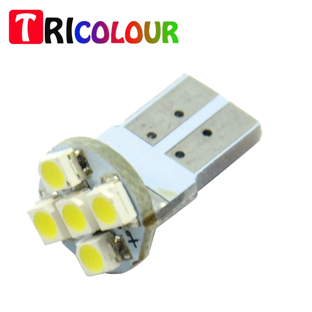 Tricolor 300x T10 1210 3528 5led w5w 5smd led interior del coche luz de ...