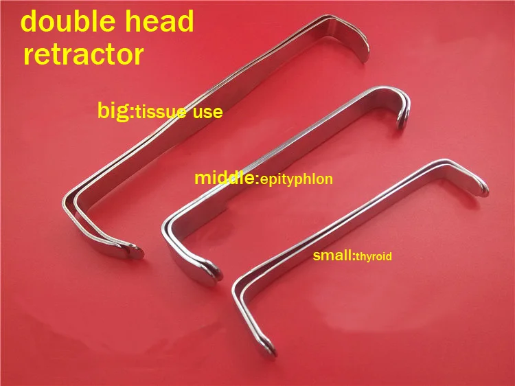 Medical orthopedic double head tissue retractor for thyroid retractor ...