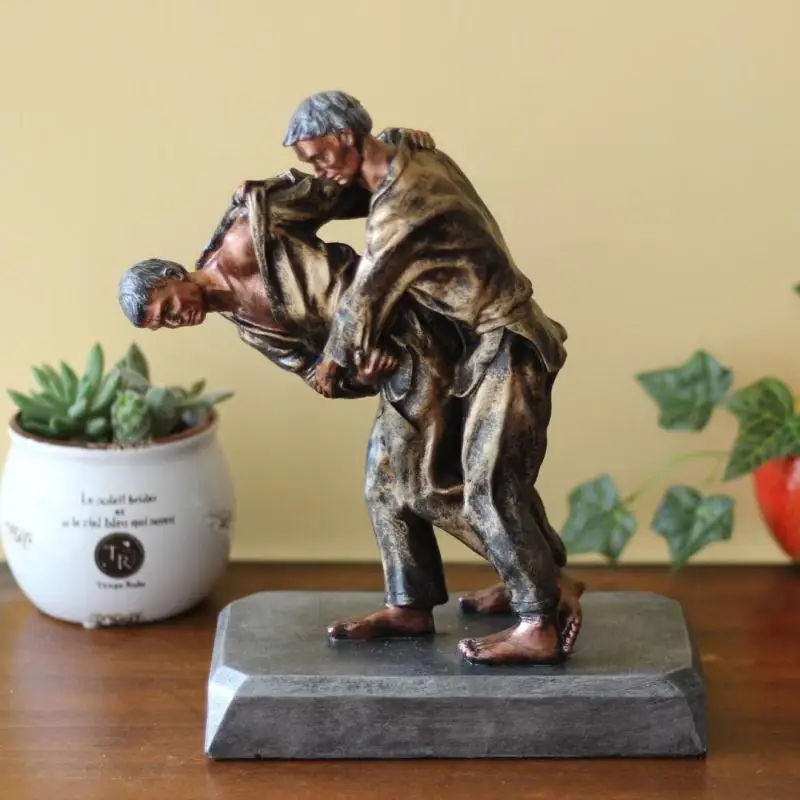 Resin Judo Athlete Figurine Sports Creativity Ornament Craft ...