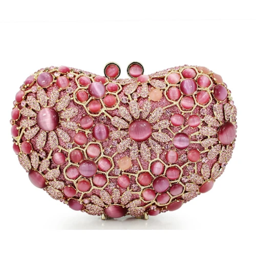 Pink Bling Crystal Diamond Evening Day Clutches Bags For Women Cocktail ...