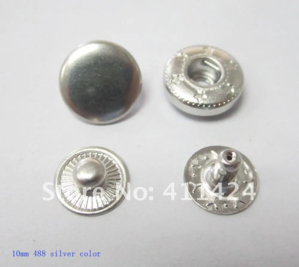 free-fee-200sets-10mm-Silver-Plated-metal-snap-button-press-snap-button ...
