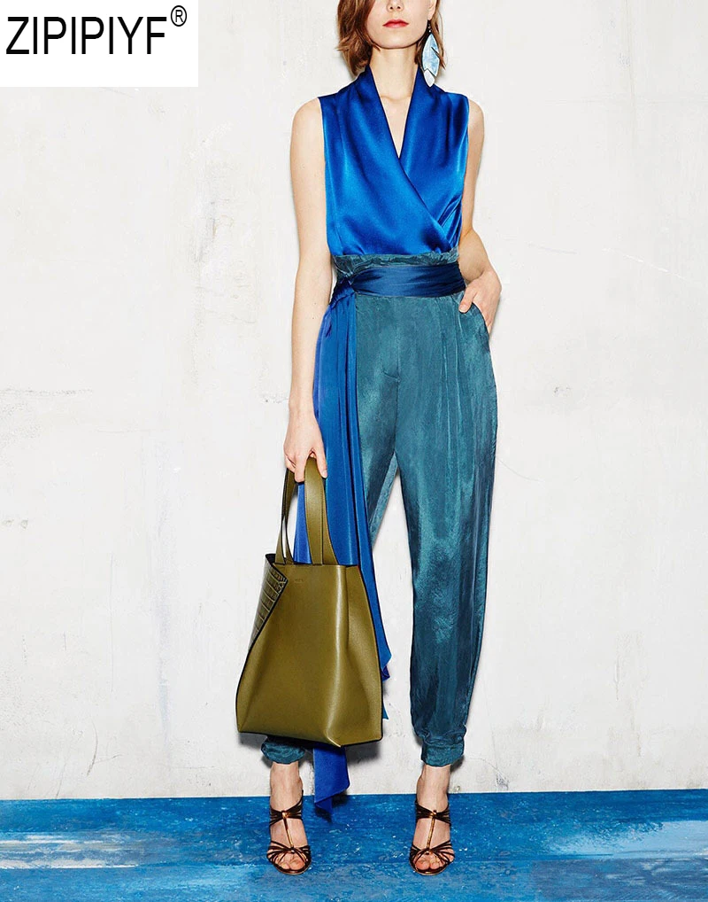 2018 moda 2 piezas verano ropa de mujer Conjunto elegante cuello en V ...