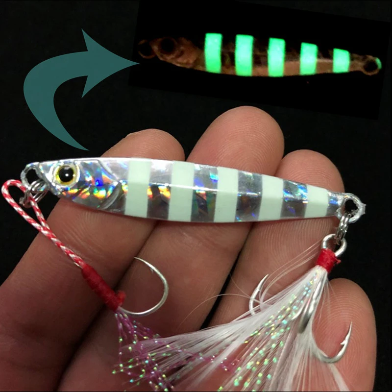 Fishing Glow Jigs 15g/5.5cm 7g/10g/20g/25g Jigbait Lure Shore Cast ...