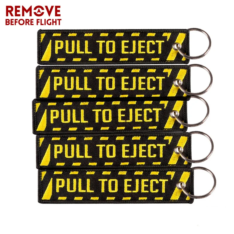 Keyring Pull To Eject motorcycle keychain Embroidered Aviation Gift ...