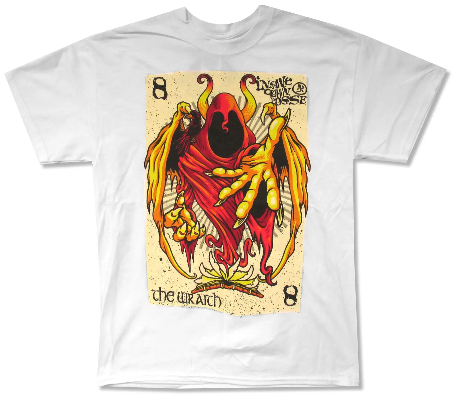 INSANE CLOWN POSSE "WRAITH 8" CARD WHITE T SHIRT NEW OFFICIAL ADULT ICP ...