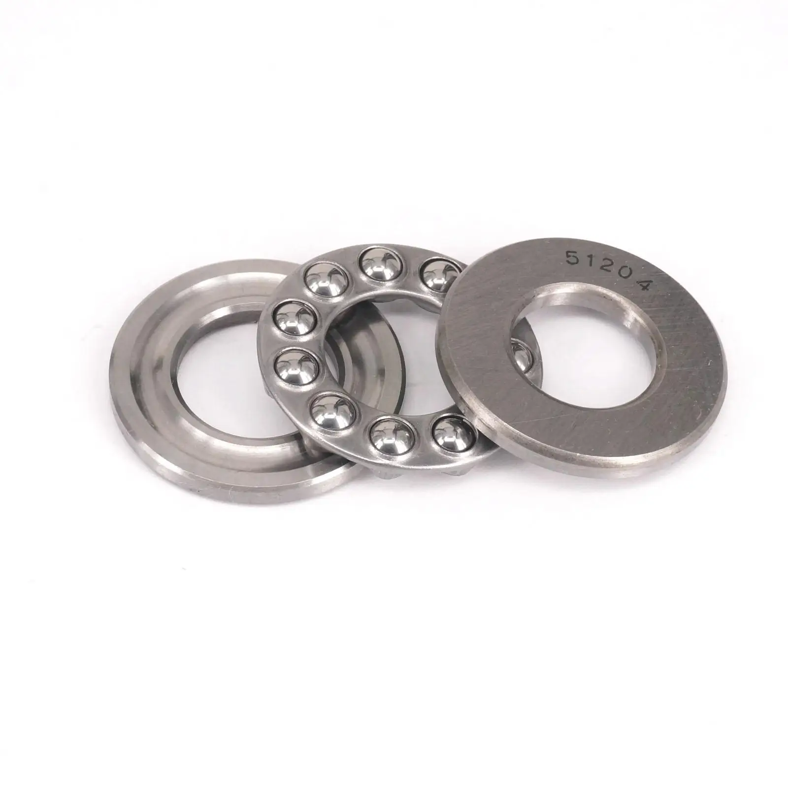 (1)51204 20x40x14mm Axial Ball Thrust Bearing Set(2 Steel Races + 1 ...