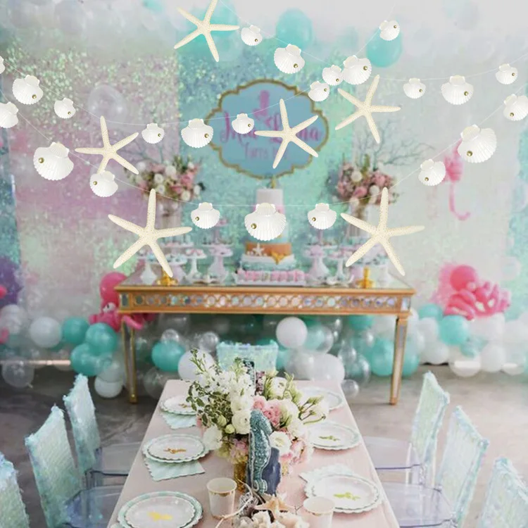 3M Paper Starfish Seashell Garlands Ocean Theme Party Decoration ...