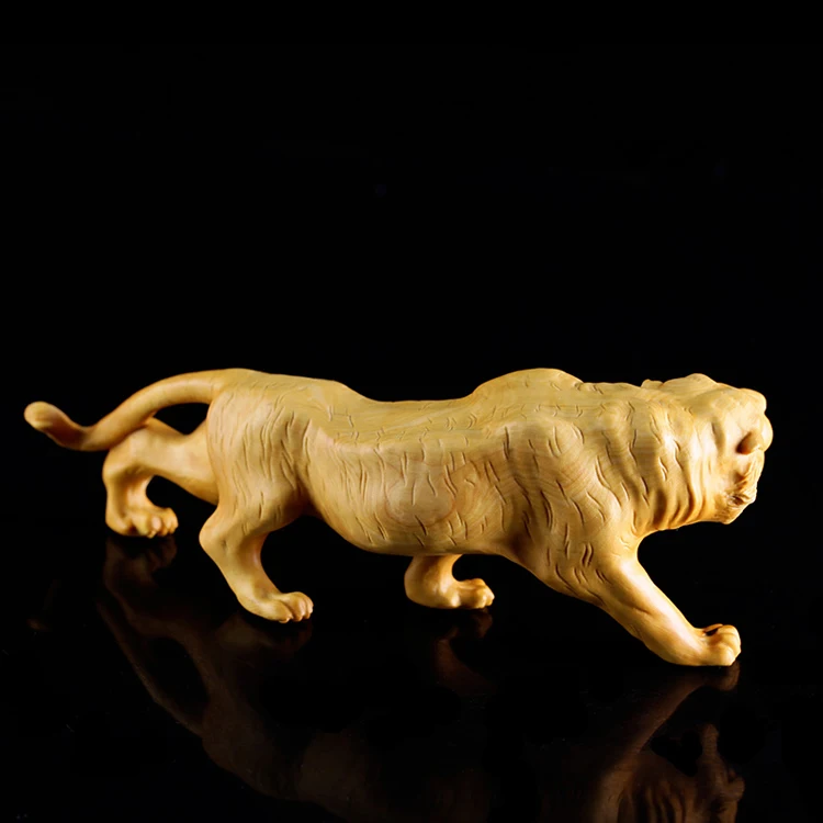 JIA-GUI LUO Boxwood carving tiger decoration small sculpture model ...
