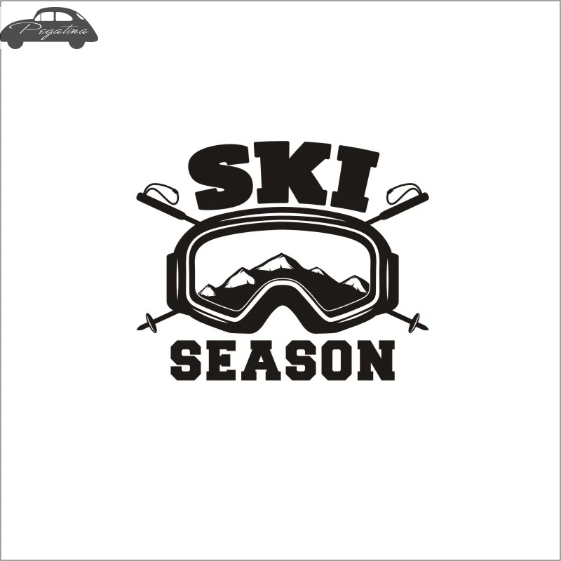 Skiing Sticker Winter Sports Snow Decal Ski Posters Vinyl Wall Decals ...