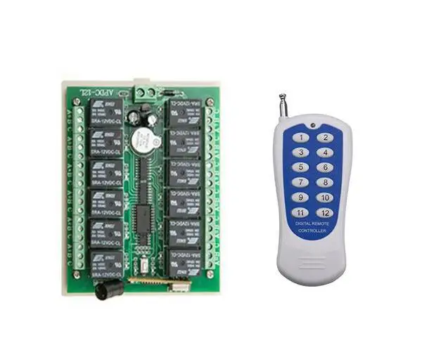 12V 12CH Relay Wireless RF Remote Control Switch Transmitter Receiver K ...