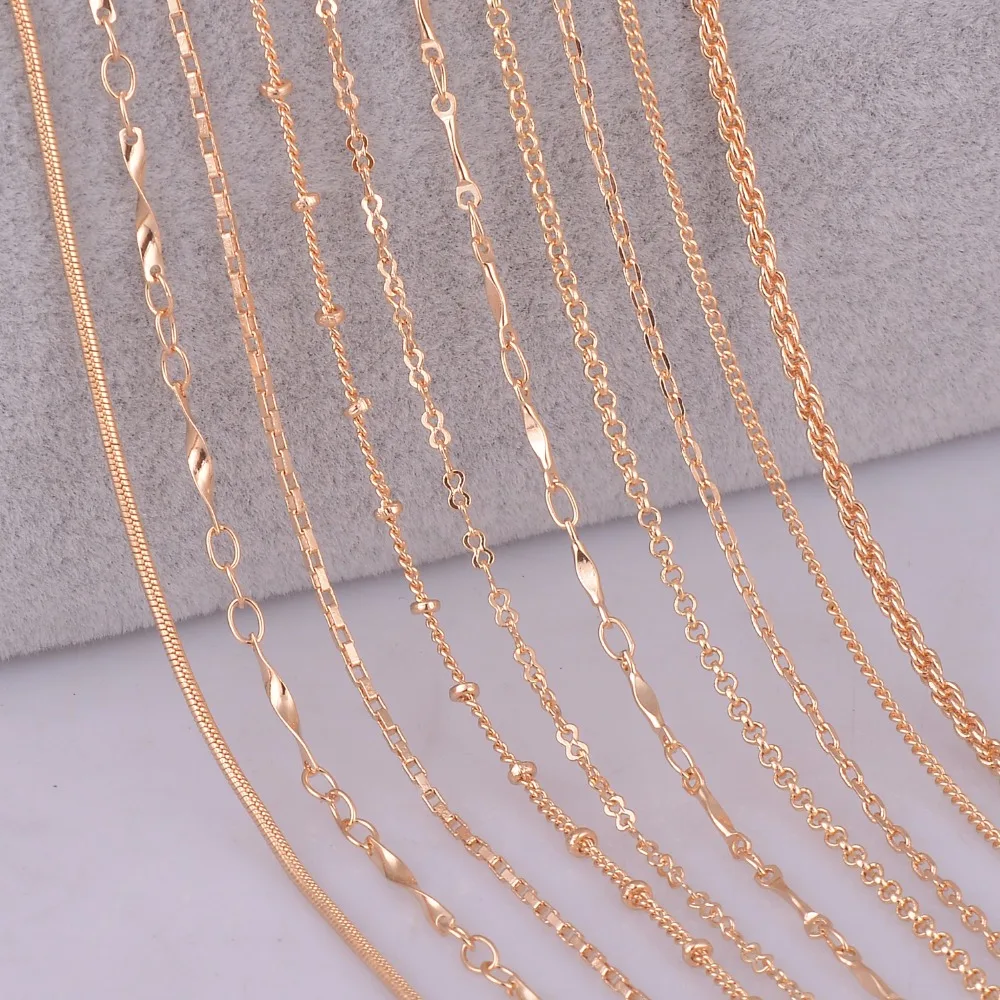 10 pcs Tiny 1 2mm gold chain necklace link gold color snake,infinity ...