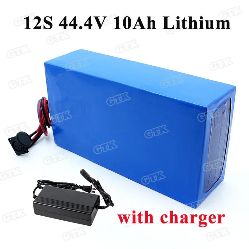 12s 44.4v 46v 10ah lithium battery pack 18650 cells with BMS for 500w ...