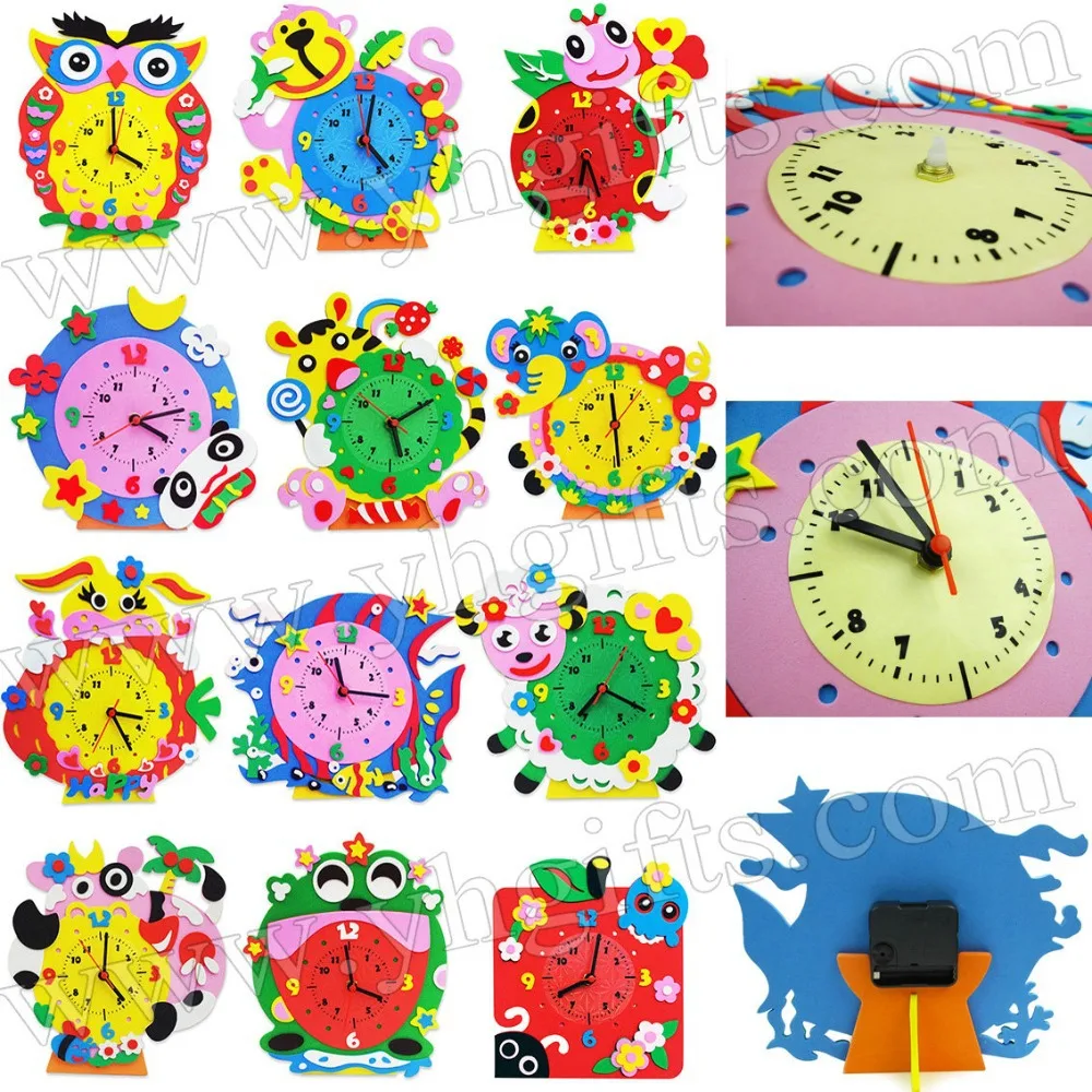 Aliexpress.com : Buy 12 Design/LOT,DIY foam clock craft kits,Art ...