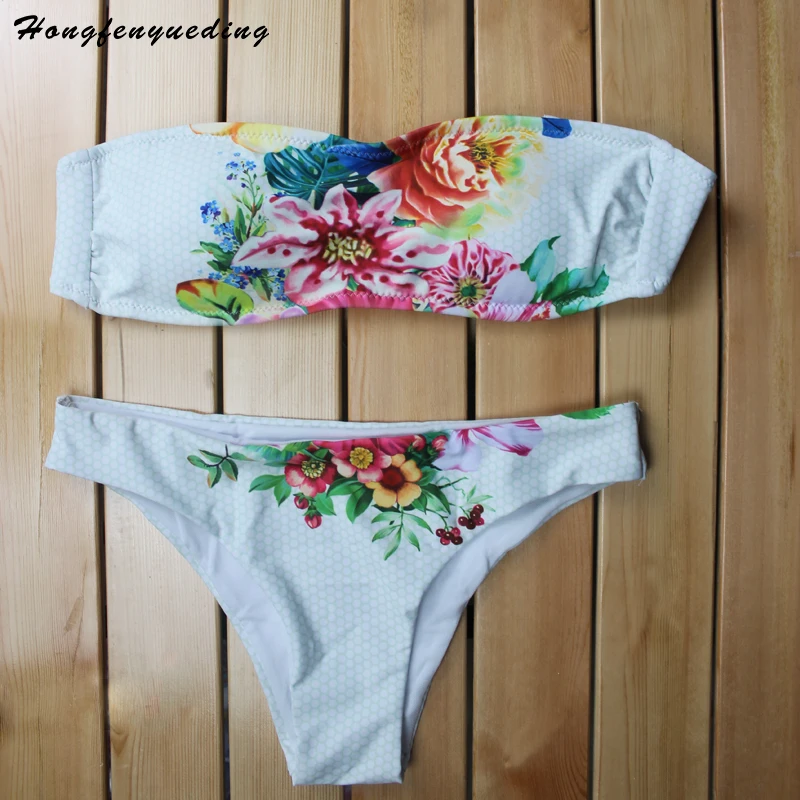Hongfenyueding Bandeau Bikini Bathing Swimwear Woman Swimsuit Twisted