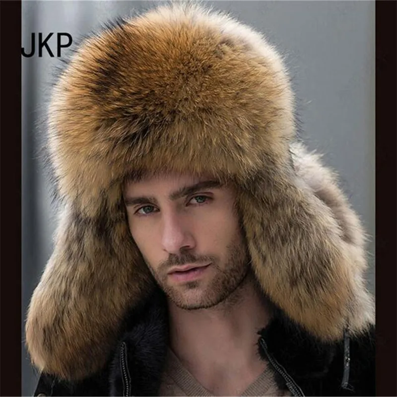 JKP натуральная из натуральной черно-бурой лисицы меховые шапки мужские ...